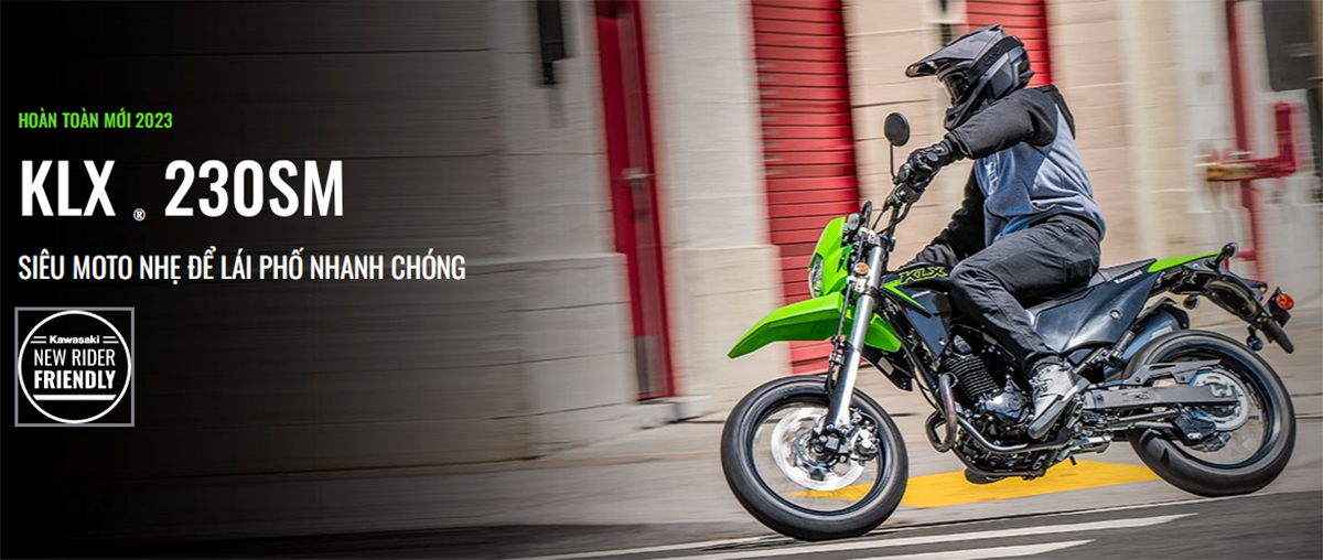 Kawasaki KLX230SM 2023 bánh motard sản xuất Thái Lan